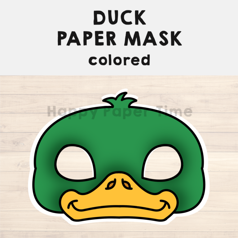 Duck Paper Mask Printable Pond Animal Craft Activity Costume | Made By ...
