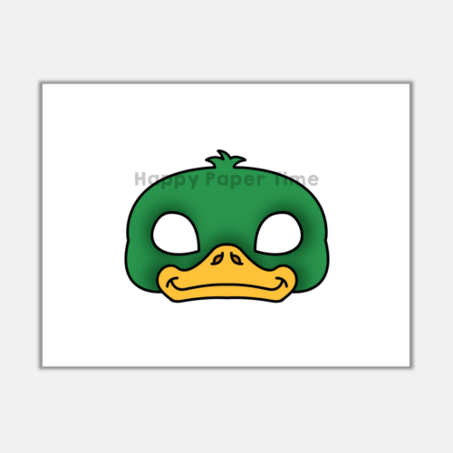 Duck Paper Mask Printable Pond Animal Craft Activity Costume - Made By ...