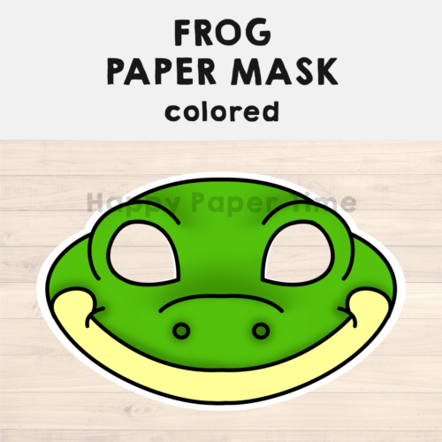 Frog Paper Masks Printable Pond Animal Coloring Craft Activity Costume ...