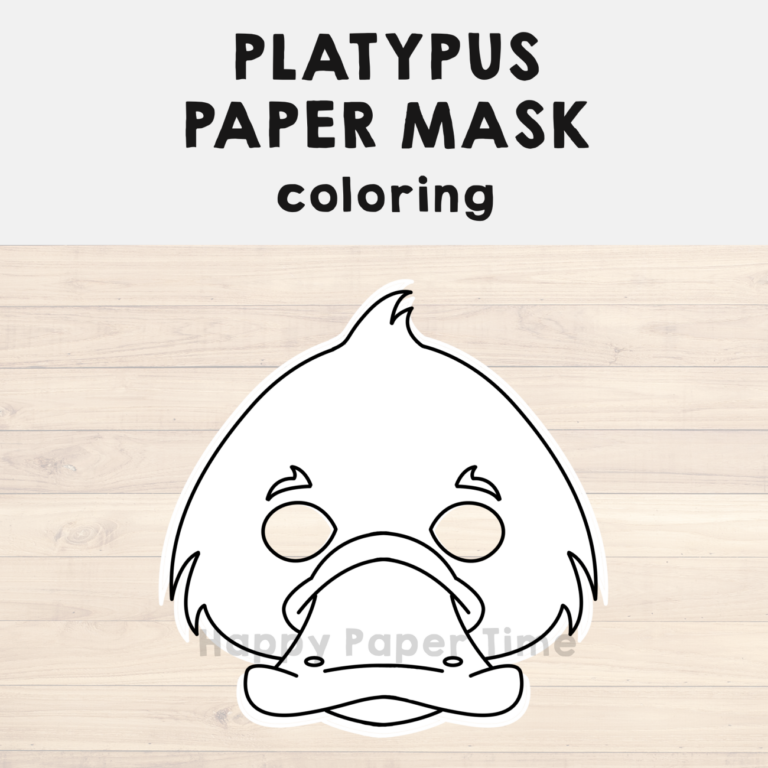 Platypus Paper Mask Printable Australian Animal Coloring Craft Activity ...