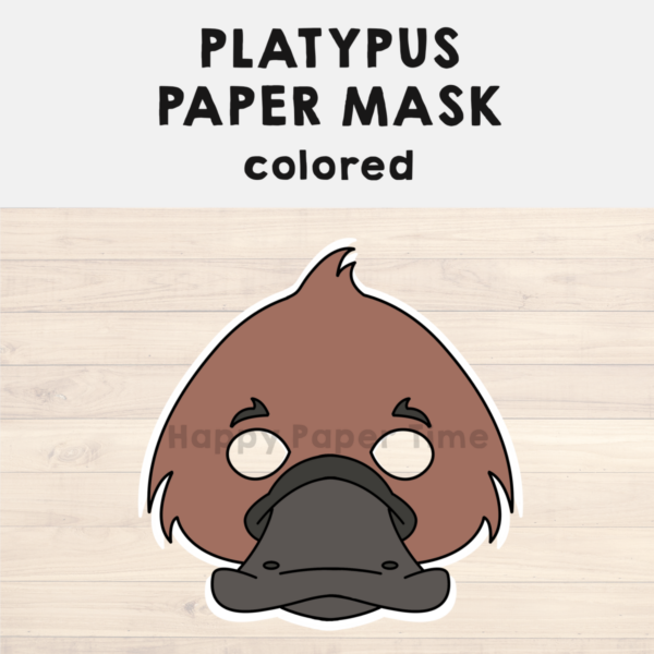 Platypus Paper Mask Printable Australian Animal Costume Craft Activity ...