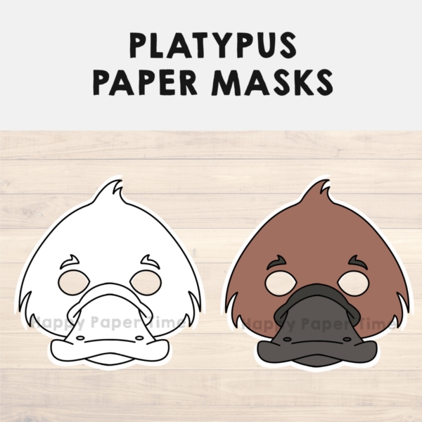 Platypus Paper Masks Printable Australian Animal Coloring Craft ...