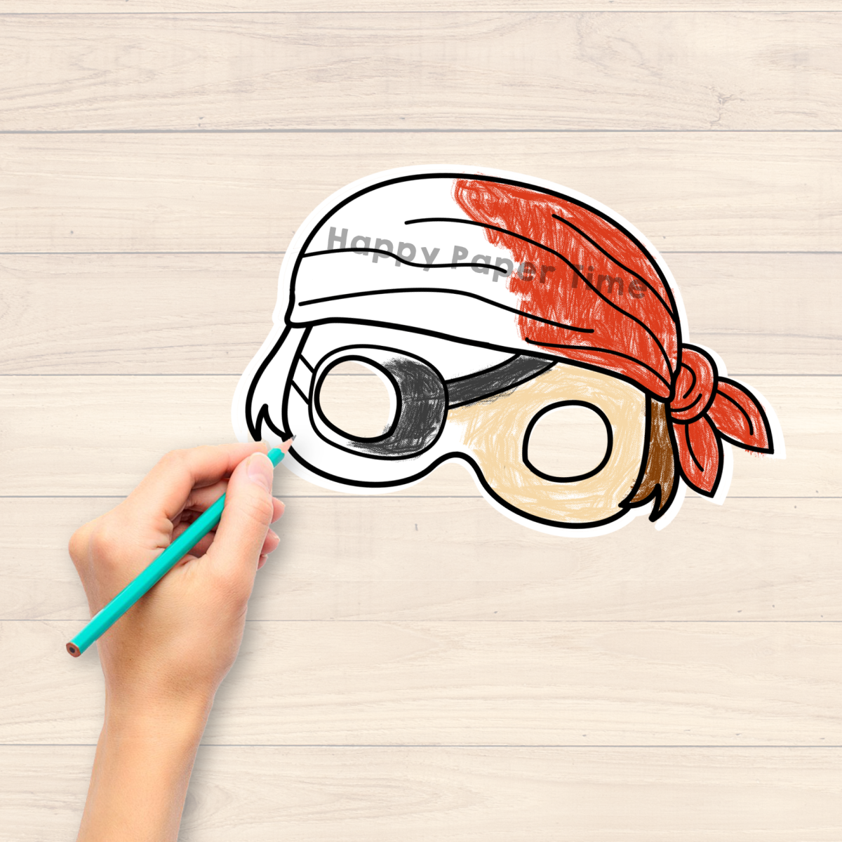 Pirate Paper Mask Printable Coloring Craft Activity Play Costume | Made ...