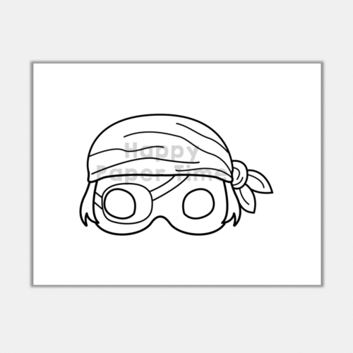Pirate Paper Masks Printable Coloring Craft Activity Play Costume ...