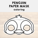 Penguin Paper Masks Printable Polar Animal Coloring Craft Activity ...