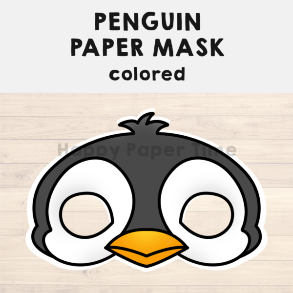 Penguin Paper Mask Printable Polar Animal Craft Activity Costume | Made ...