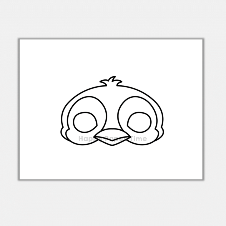 Penguin Paper Masks Printable Polar Animal Coloring Craft Activity ...