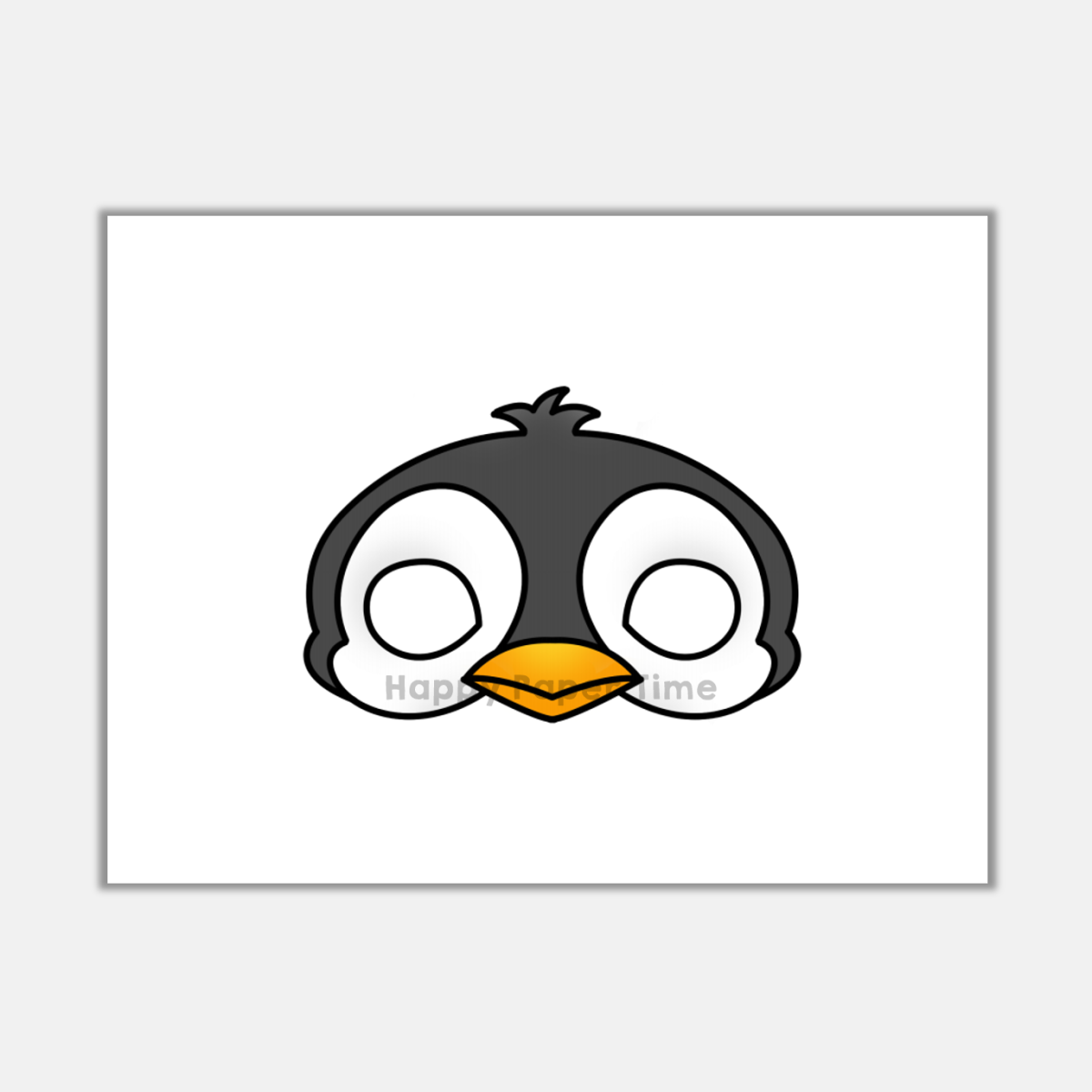 Penguin Paper Masks Printable Polar Animal Coloring Craft Activity ...