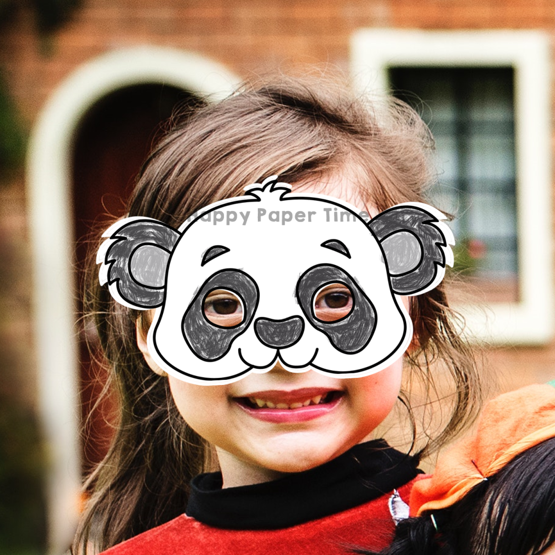Panda Paper Mask Printable Asian Animal Coloring Craft Activity Jungle ...