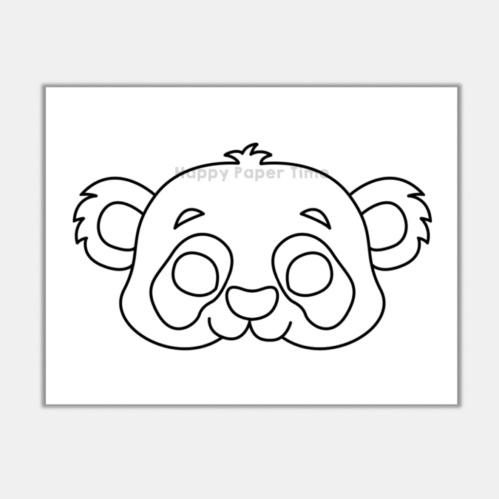 Panda Paper Masks Printable Asian Animal Coloring Craft Activity Jungle ...