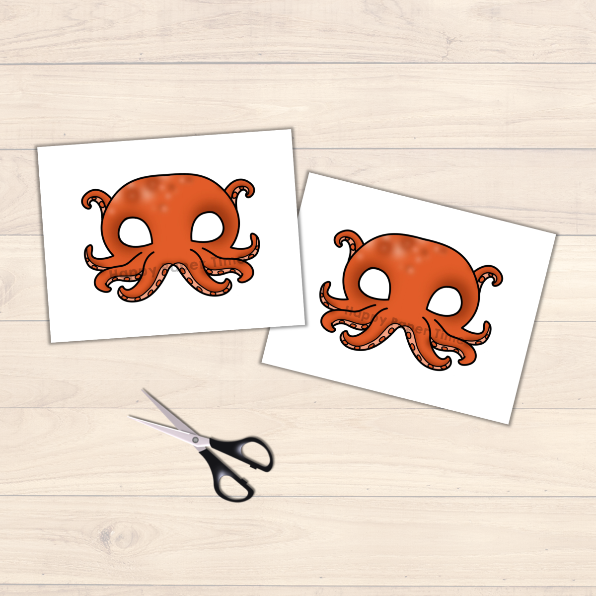 Octopus Paper Mask Printable Ocean Sea Animal Costume Craft Activity ...