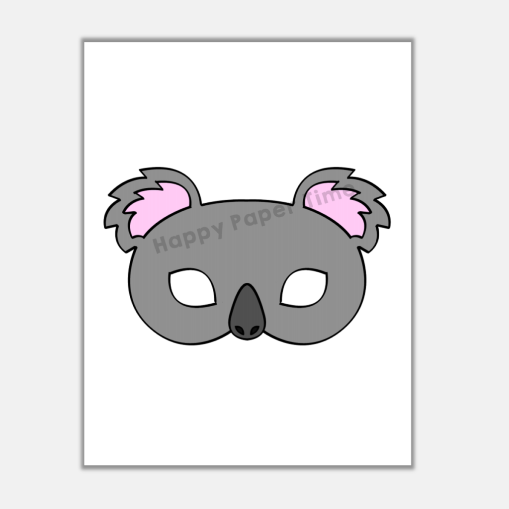 Koala Paper Mask Printable Australian Animal Costume Craft Activity ...