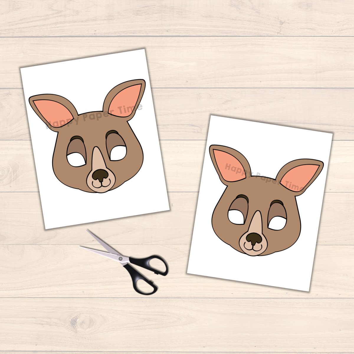 Kangaroo Paper Mask Printable Australian Animal Costume Craft Activity ...