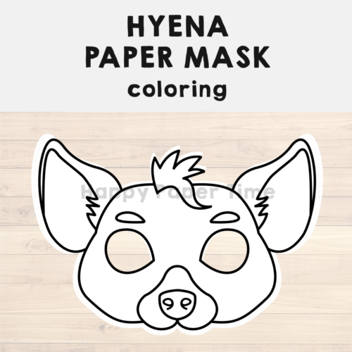 Hyena Paper Mask Printable African Animal Coloring Craft Activity ...