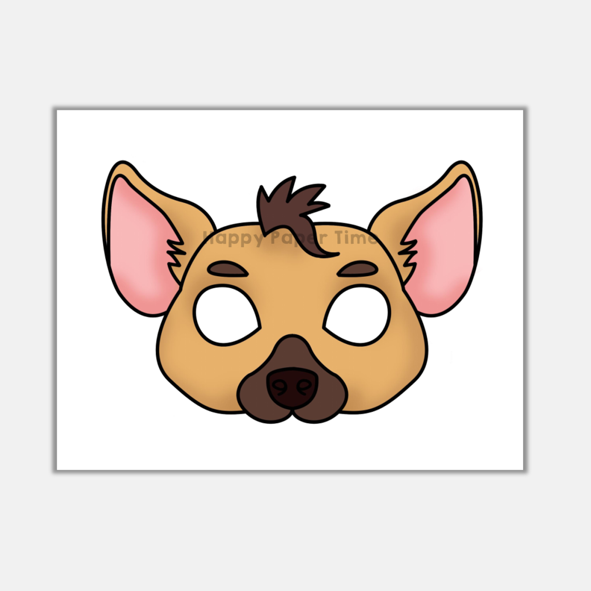 Hyena Paper Mask Printable African Animal Costume Craft Activity Safari ...
