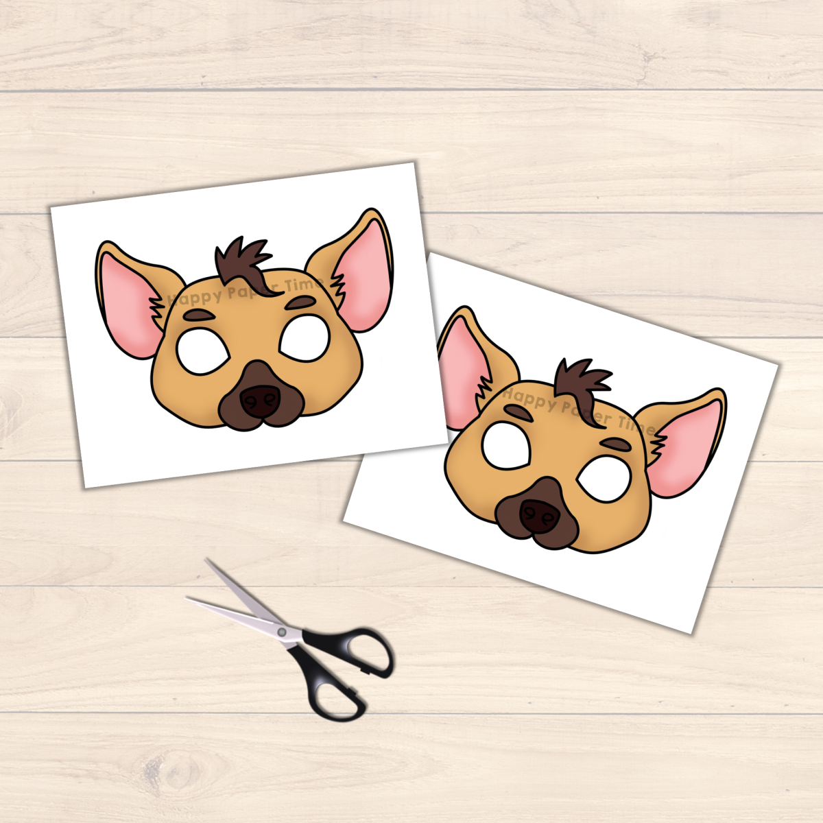 Hyena Paper Mask Printable African Animal Costume Craft Activity Safari ...