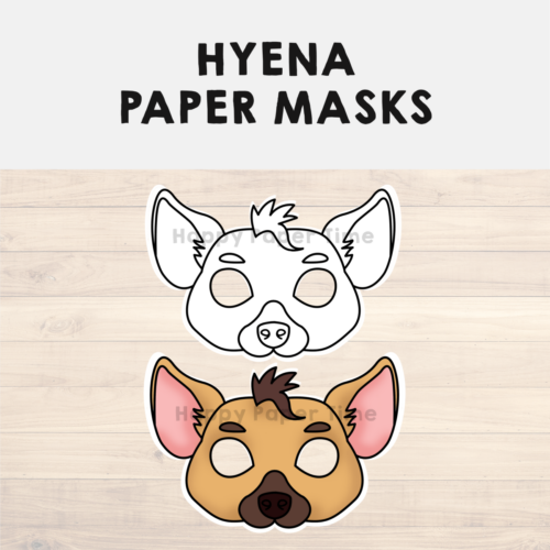 Hyena Paper Masks Printable African Animal Coloring Craft Activity ...