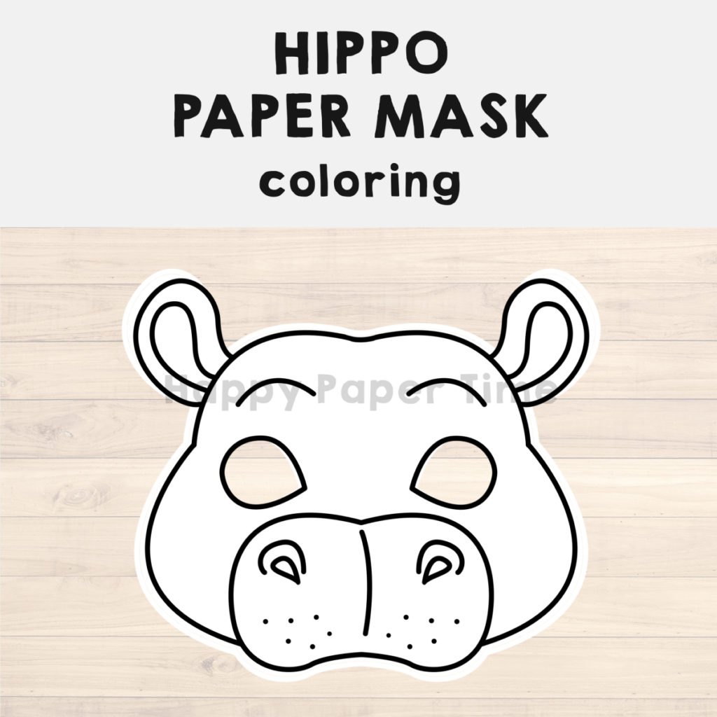 African Animal Paper Masks Printable Safari Coloring Craft Activity ...
