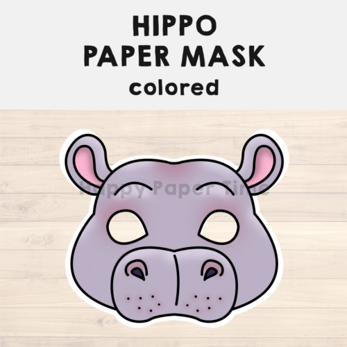 Hippo Paper Mask Printable African Animal Craft Activity Costume - Made ...