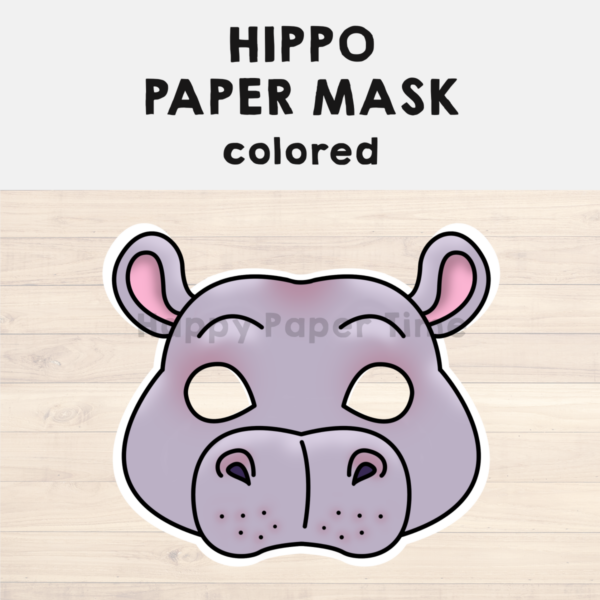 Hippo Paper Mask Printable African Animal Craft Activity Costume - Made ...