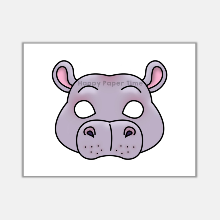 Hippo Paper Mask Printable African Animal Craft Activity Costume | Made ...