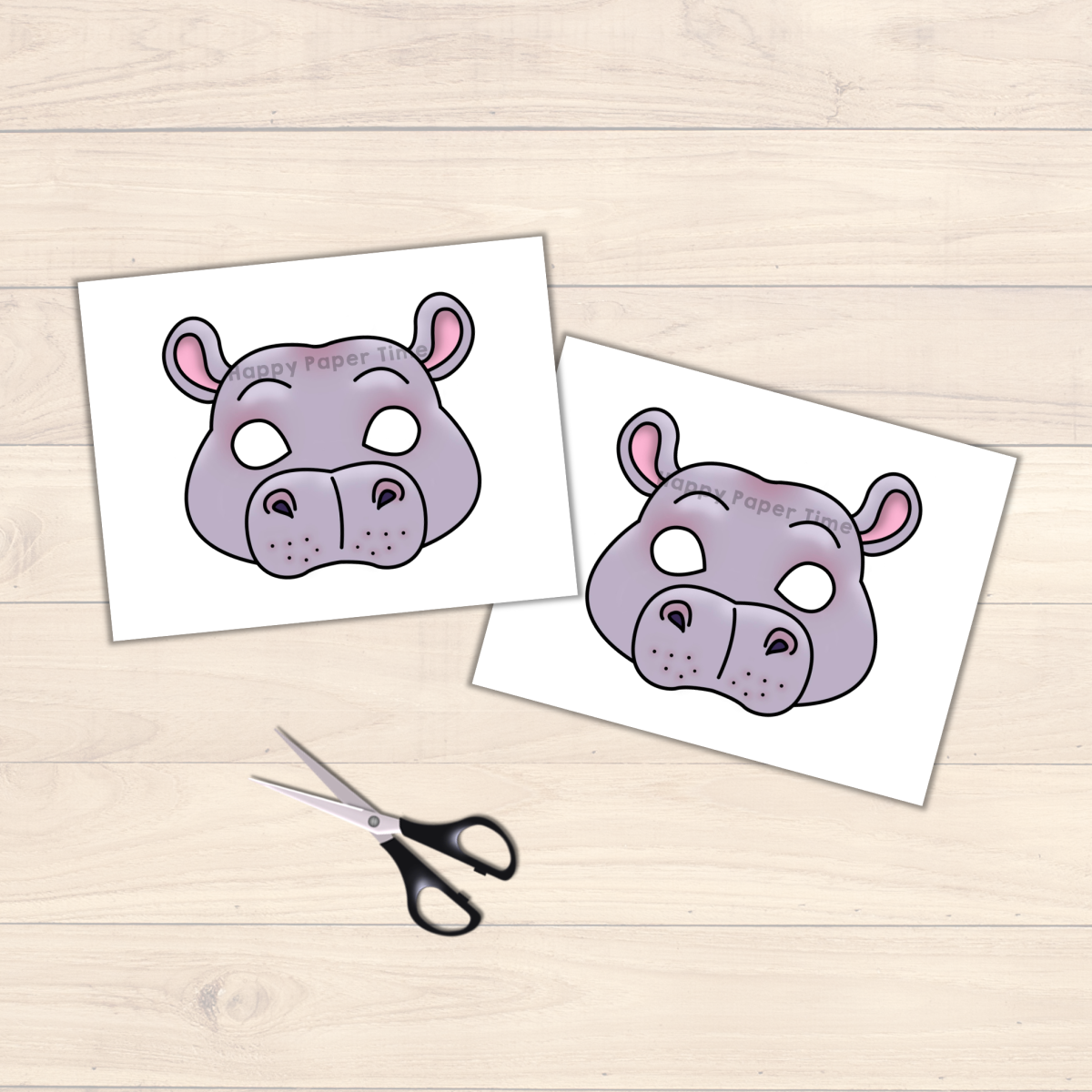 Hippo Paper Mask Printable African Animal Craft Activity Costume - Made ...