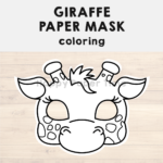 Giraffe Paper Mask Printable African Animal Coloring Craft Activity ...