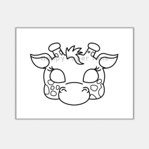 Giraffe Paper Mask Printable African Animal Coloring Craft Activity ...