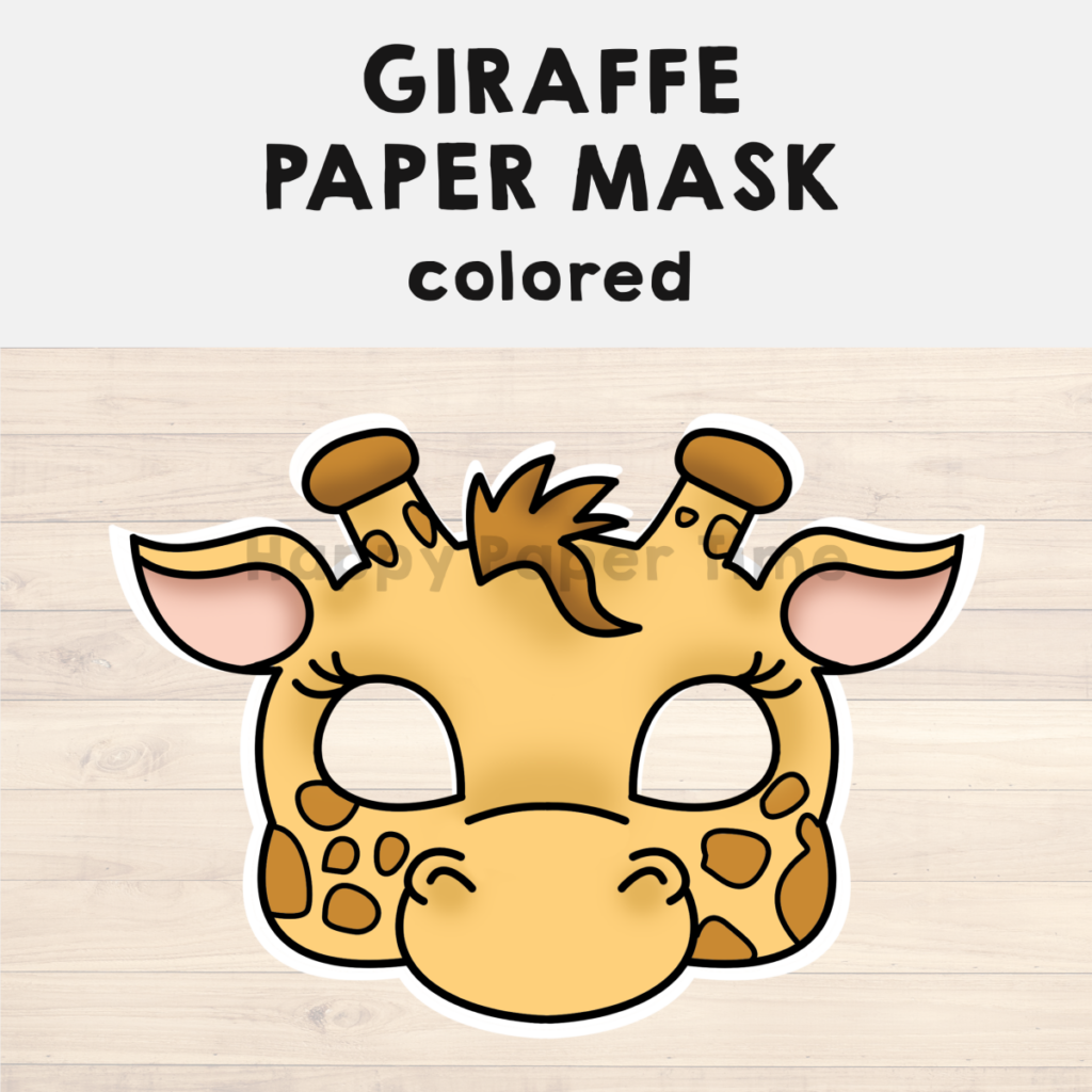 African Animal Paper Masks Printable Safari Coloring Craft Activity ...
