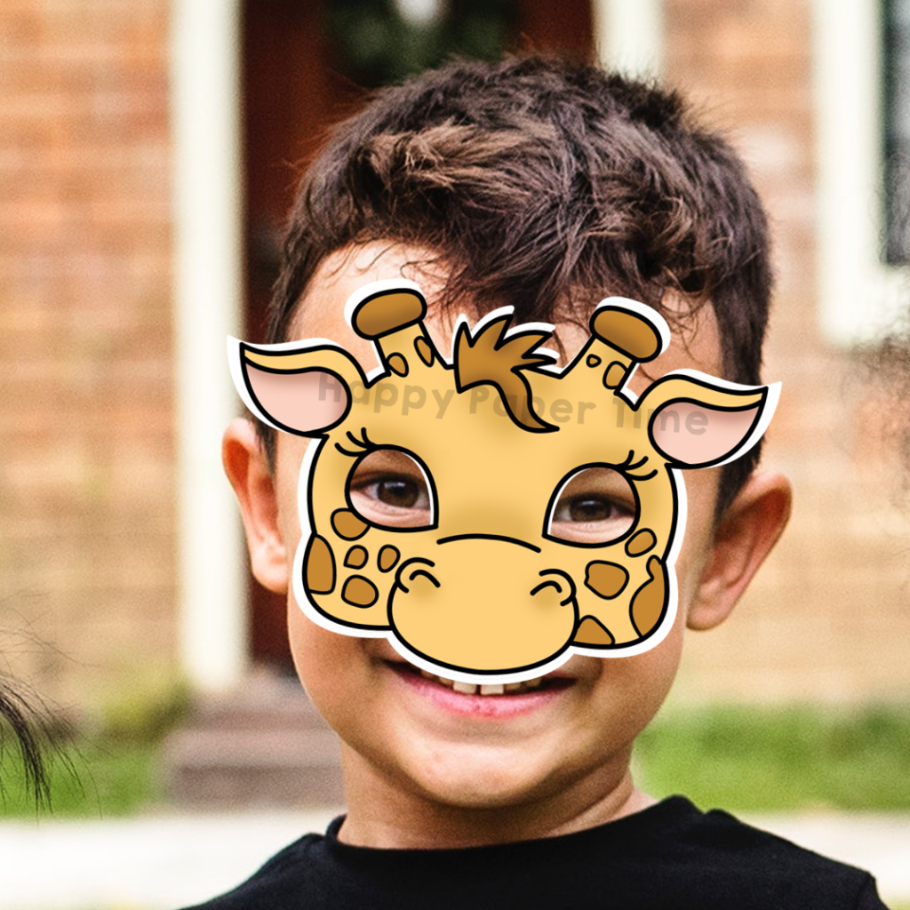 Giraffe Paper Mask Printable African Animal Coloring Craft Activity ...