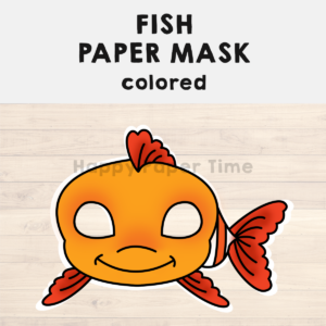 Fish Paper Mask Printable Ocean Sea Animal Craft Activity Costume ...