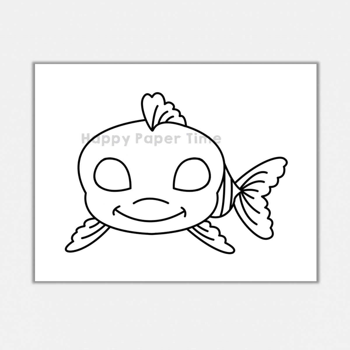 Fish Paper Masks Printable Ocean Sea Animal Coloring Craft Activity ...