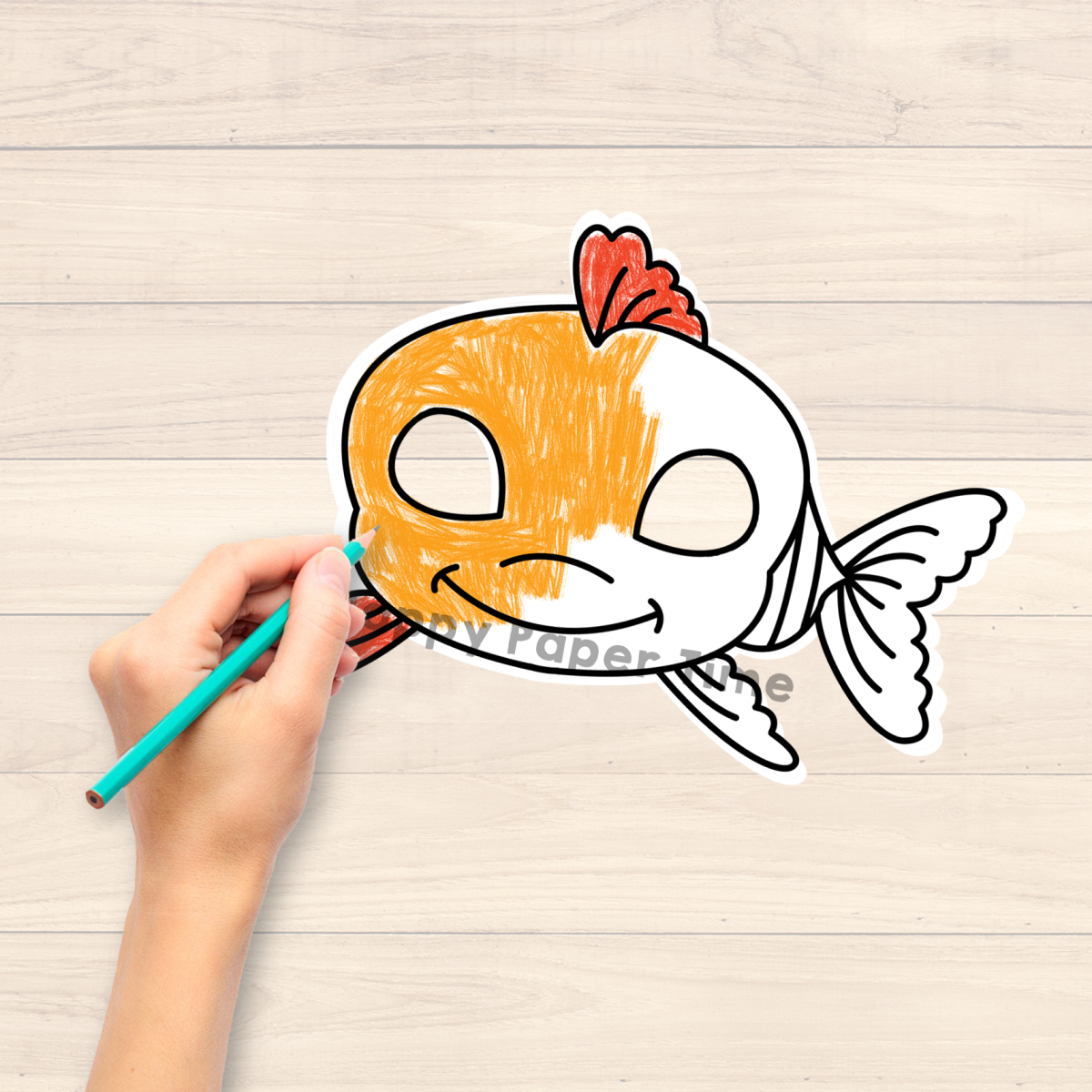Fish Paper Masks Printable Ocean Sea Animal Coloring Craft Activity ...