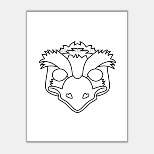 Emu Paper Mask Printable Australian Animal Coloring Craft Activity ...