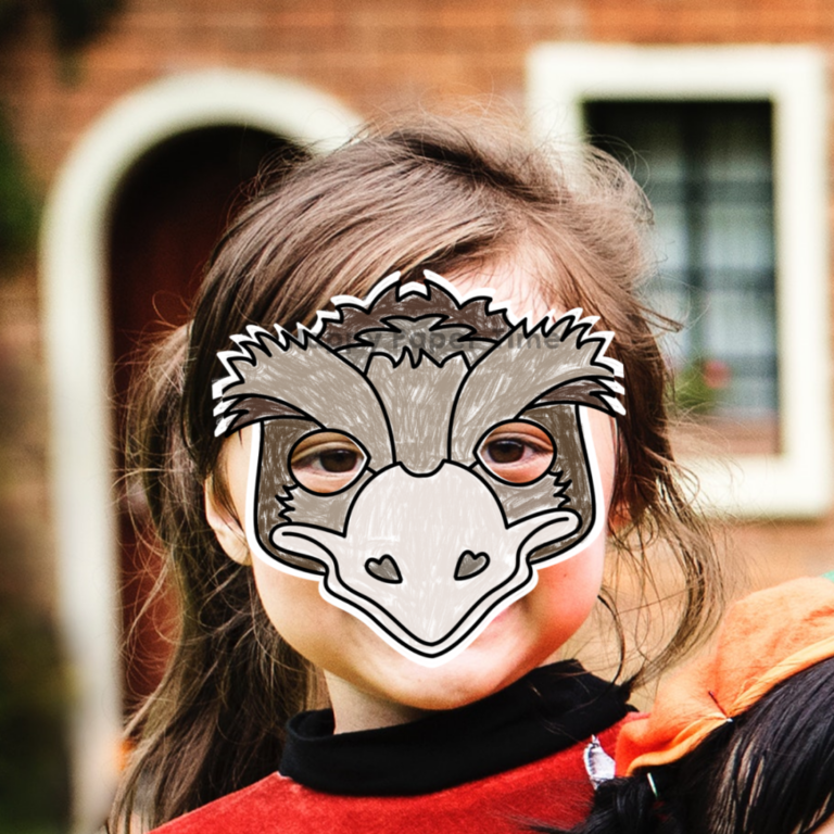 Emu Paper Mask Printable Australian Animal Coloring Craft Activity ...