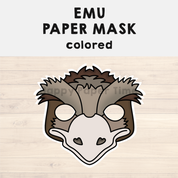 Emu Paper Mask Printable Australian Animal Craft Activity Costume ...