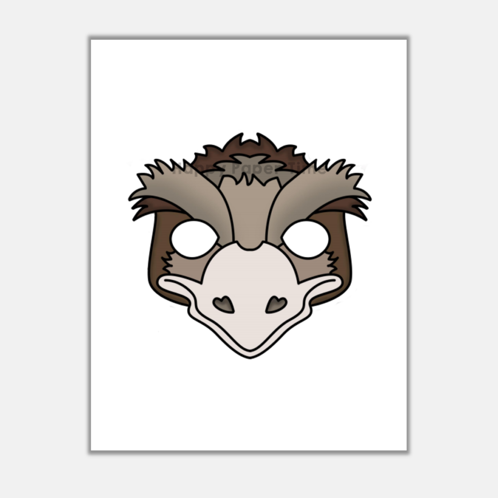 Emu Paper Mask Printable Australian Animal Craft Activity Costume ...