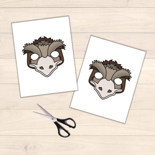 Emu Paper Mask Printable Australian Animal Craft Activity Costume ...