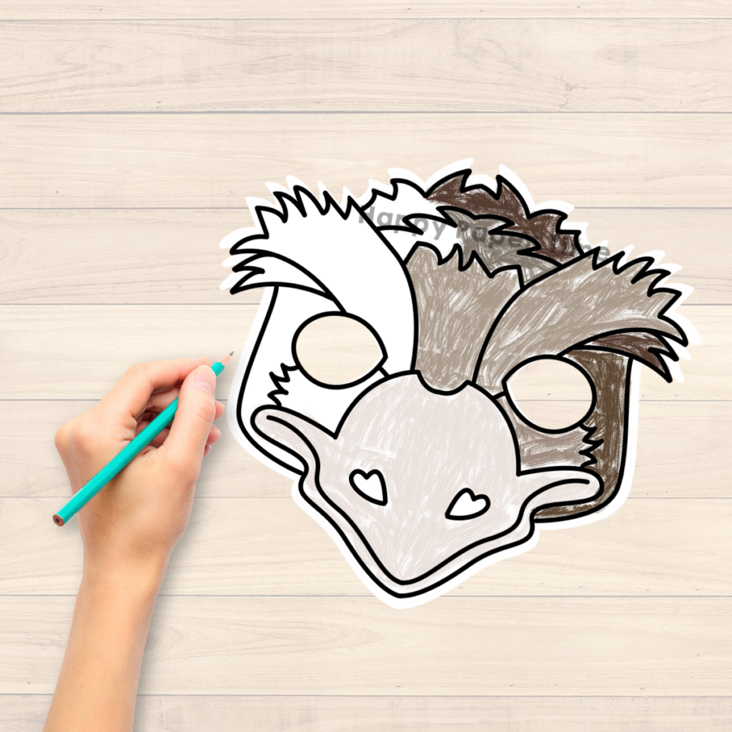 Emu Paper Masks Printable Australian Animal Coloring Craft Activity ...