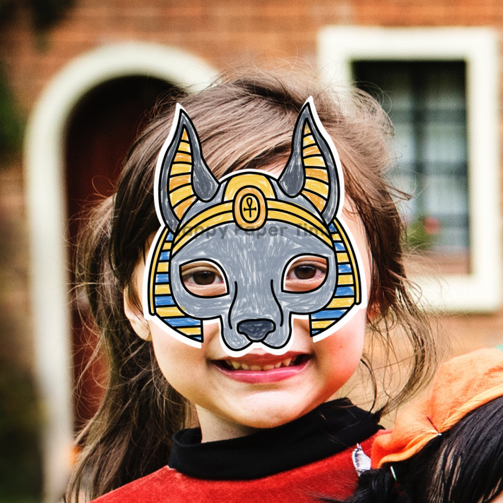 Anubis Paper Mask Printable Ancient Egypt God Coloring Craft Activity ...