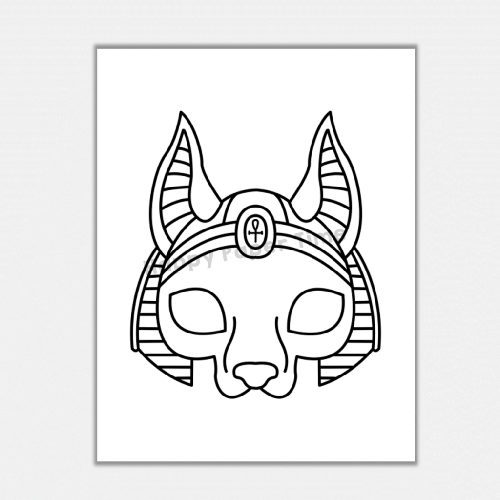 Anubis Paper Masks Printable Ancient Egypt God Coloring Craft Activity ...