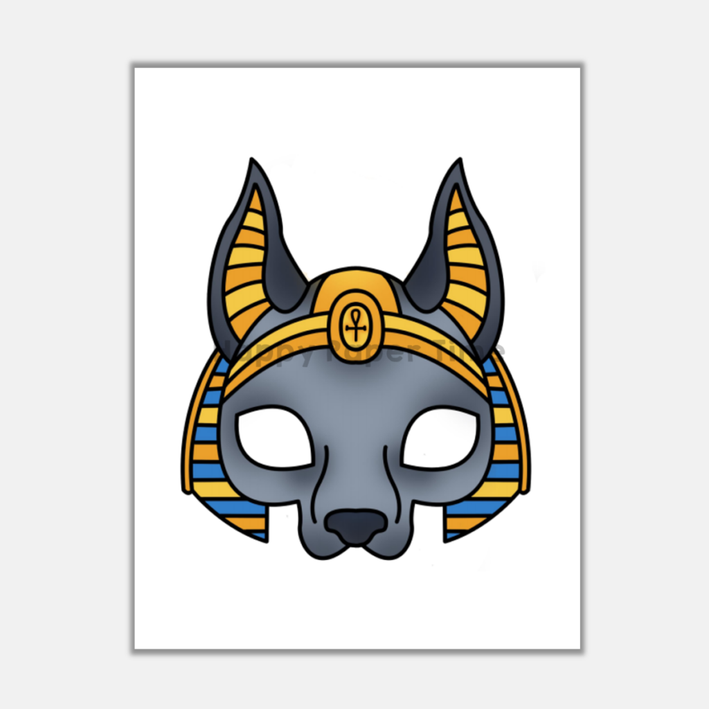 Anubis Paper Masks Printable Ancient Egypt God Coloring Craft Activity ...