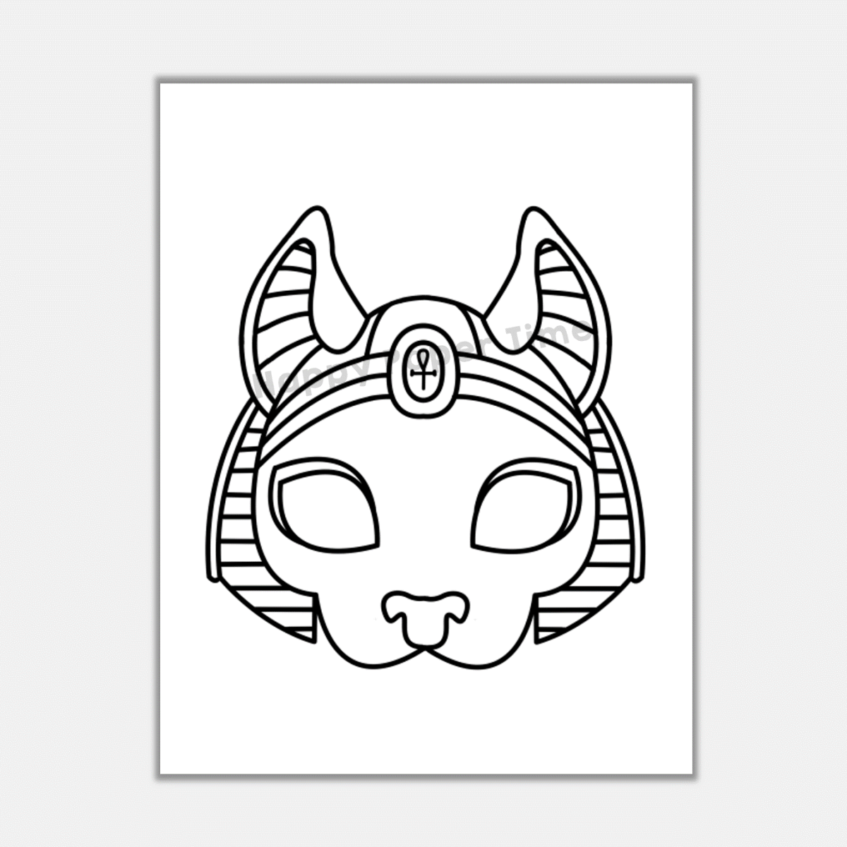 Bastet Paper Masks Printable Ancient Egypt God Coloring Craft Activity ...