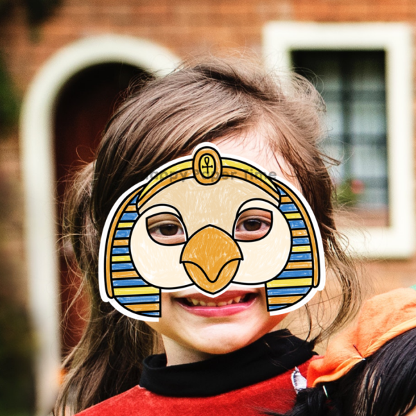 Horus Paper Mask Printable Ancient Egypt God Coloring Craft Activity ...