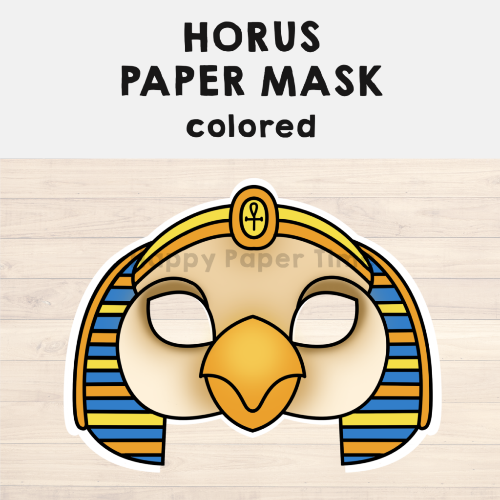 Horus Paper Mask Printable Ancient Egypt God Costume Craft Activity ...