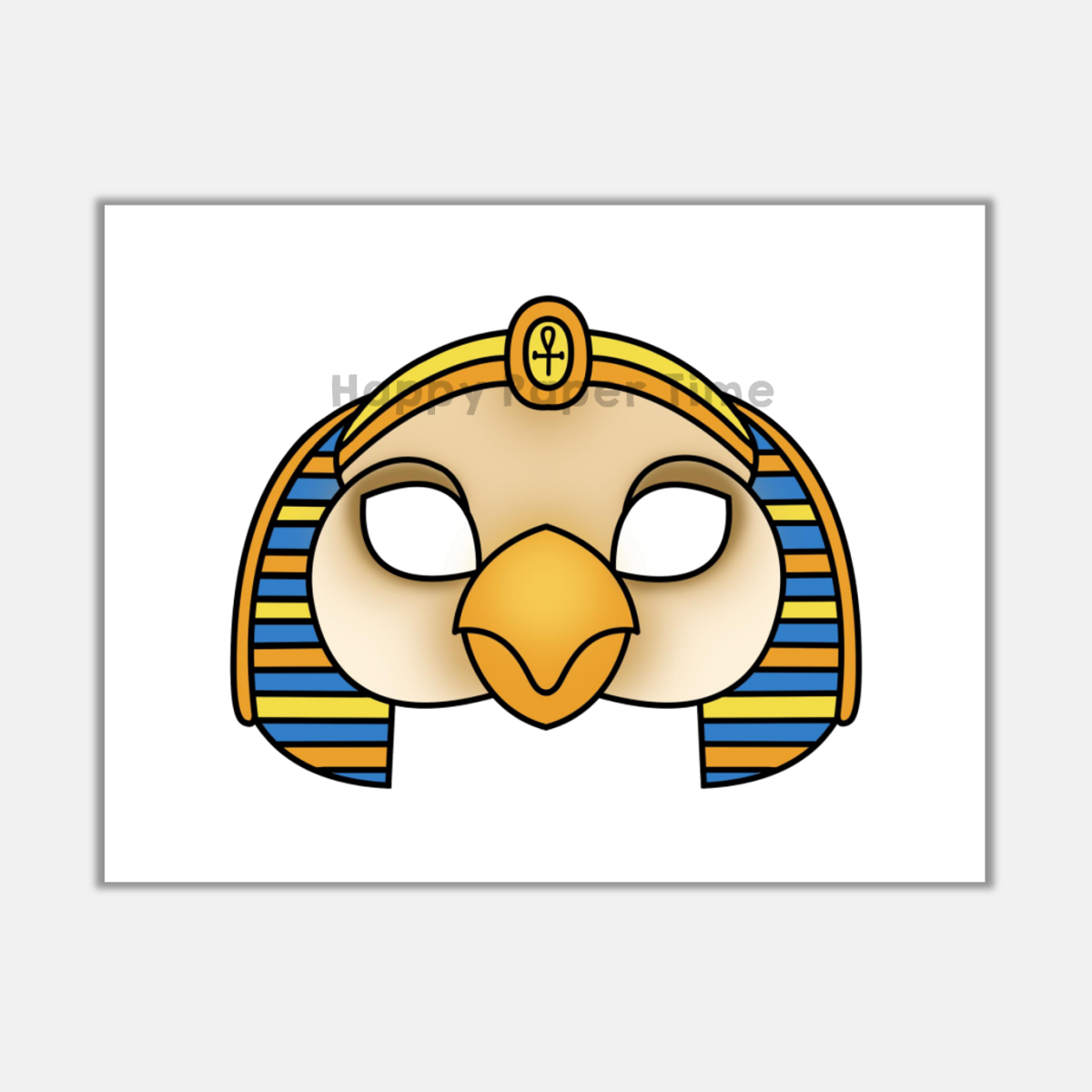 Horus Paper Mask Printable Ancient Egypt God Costume Craft Activity ...