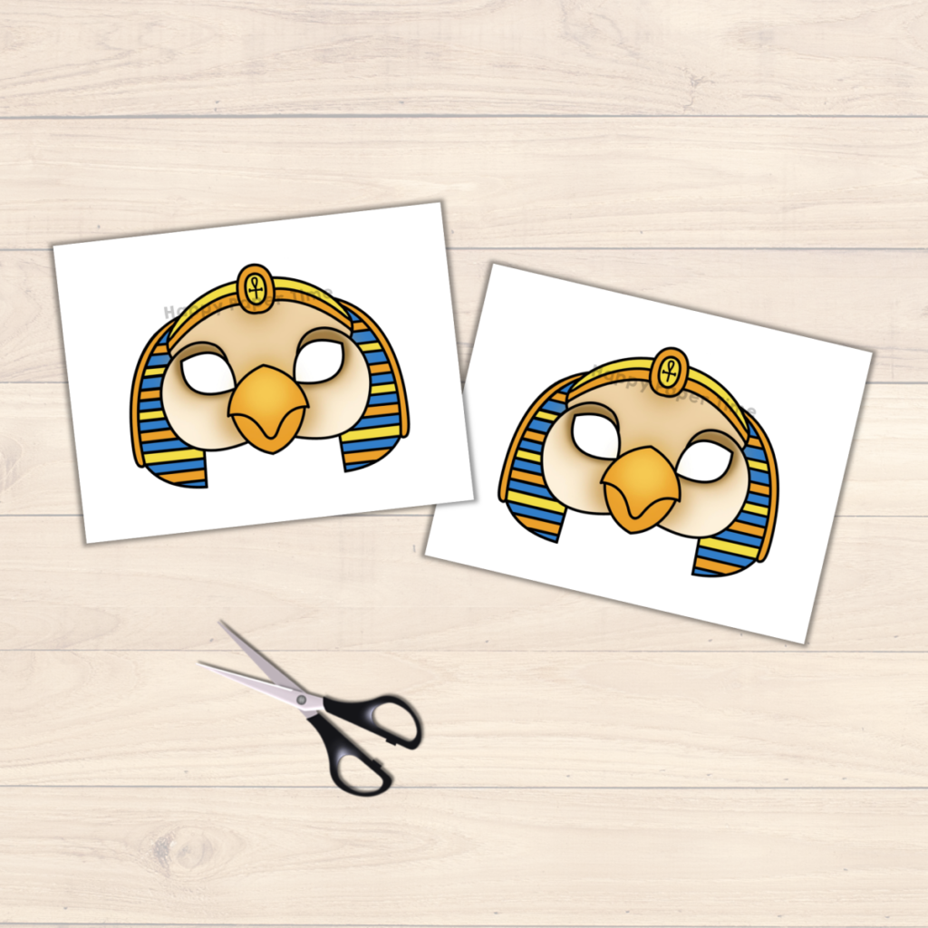 Horus Paper Mask Printable Ancient Egypt God Costume Craft Activity ...