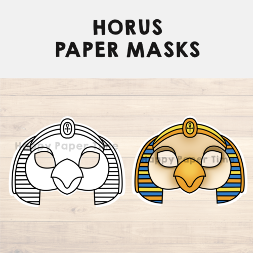 Horus Paper Masks Printable Ancient Egypt God Coloring Craft Activity ...