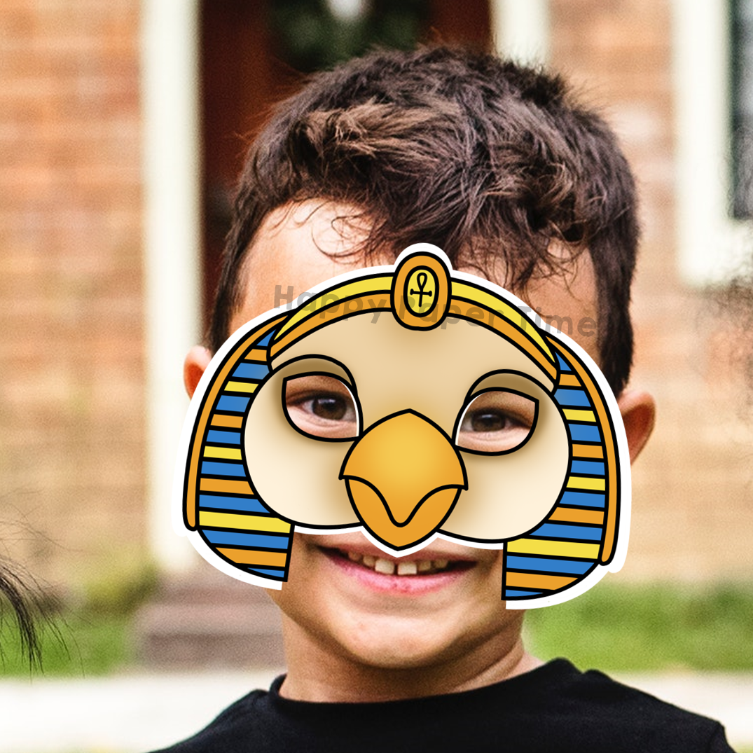 Horus Paper Masks Printable Ancient Egypt God Coloring Craft Activity ...
