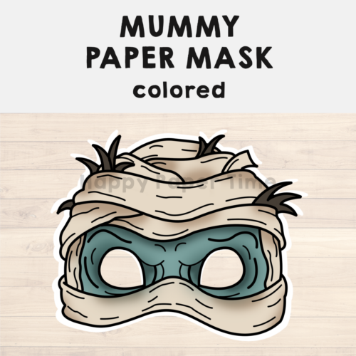 Mummy Paper Masks Printable Ancient Egypt Coloring Craft Activity ...